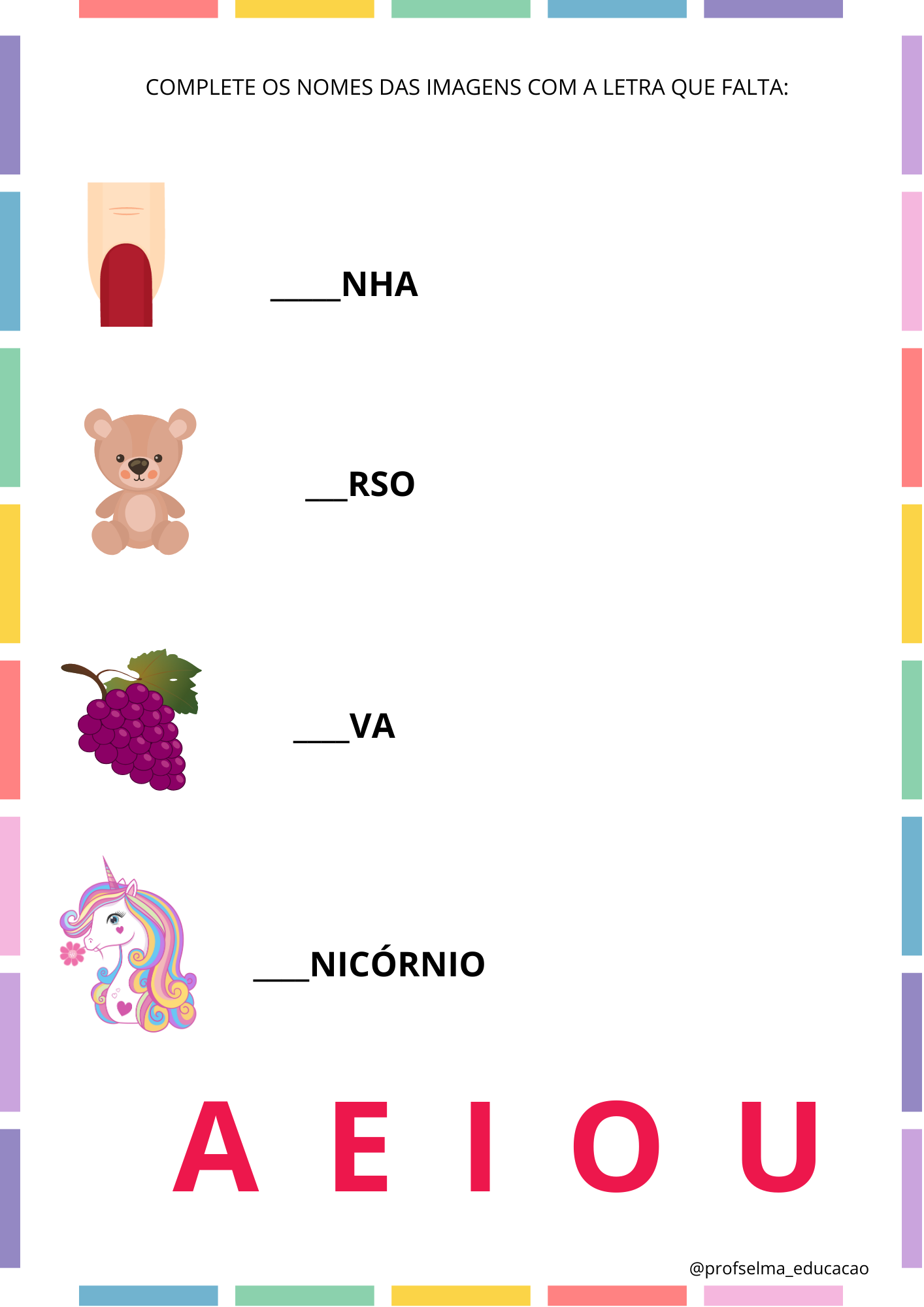 Qual a Vogal? – Prof Selma Educação – Transformando Aprendizado em ...